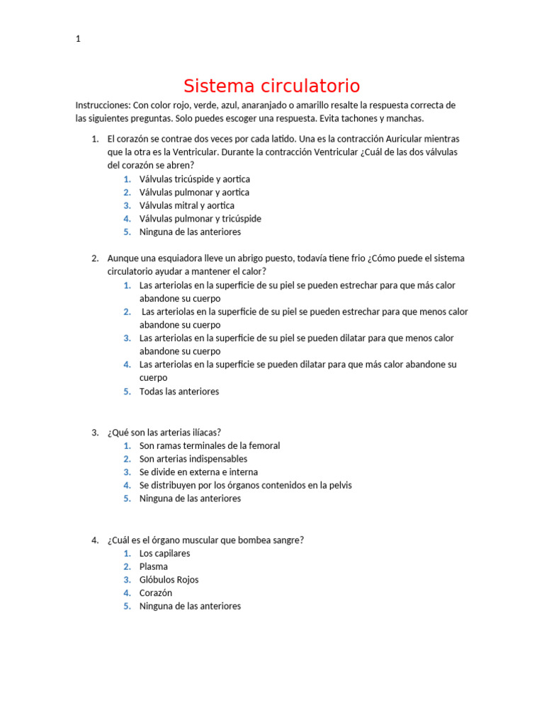 Sistema Circulatorio | PDF | Sistema circulatorio | Sangre