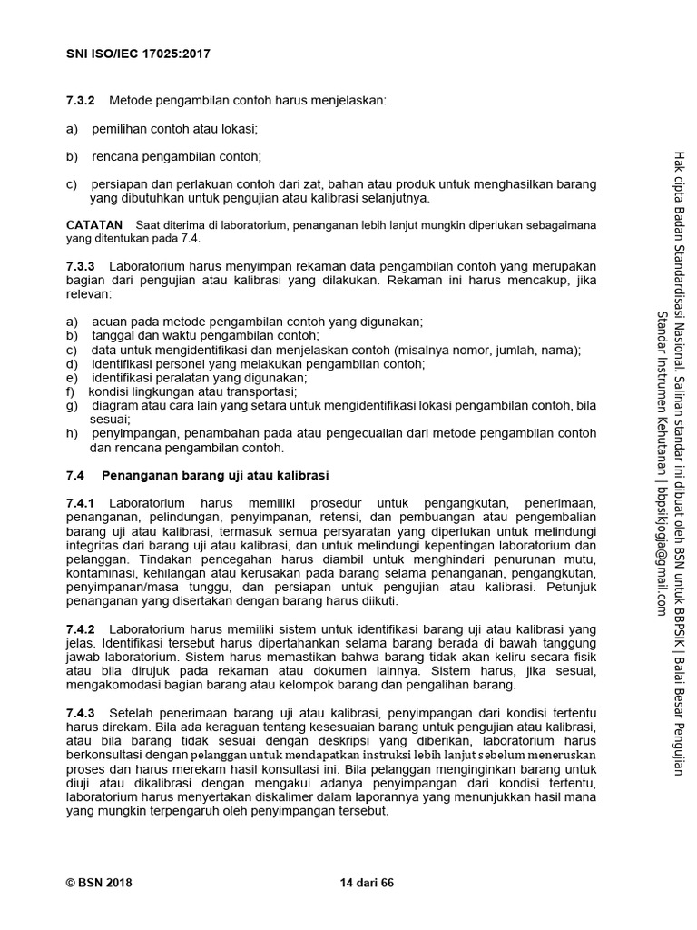 SNI ISO IEC 17025 2017 2018 Persyaratan Umum Kompetensi Laboratorium 2 20 | PDF