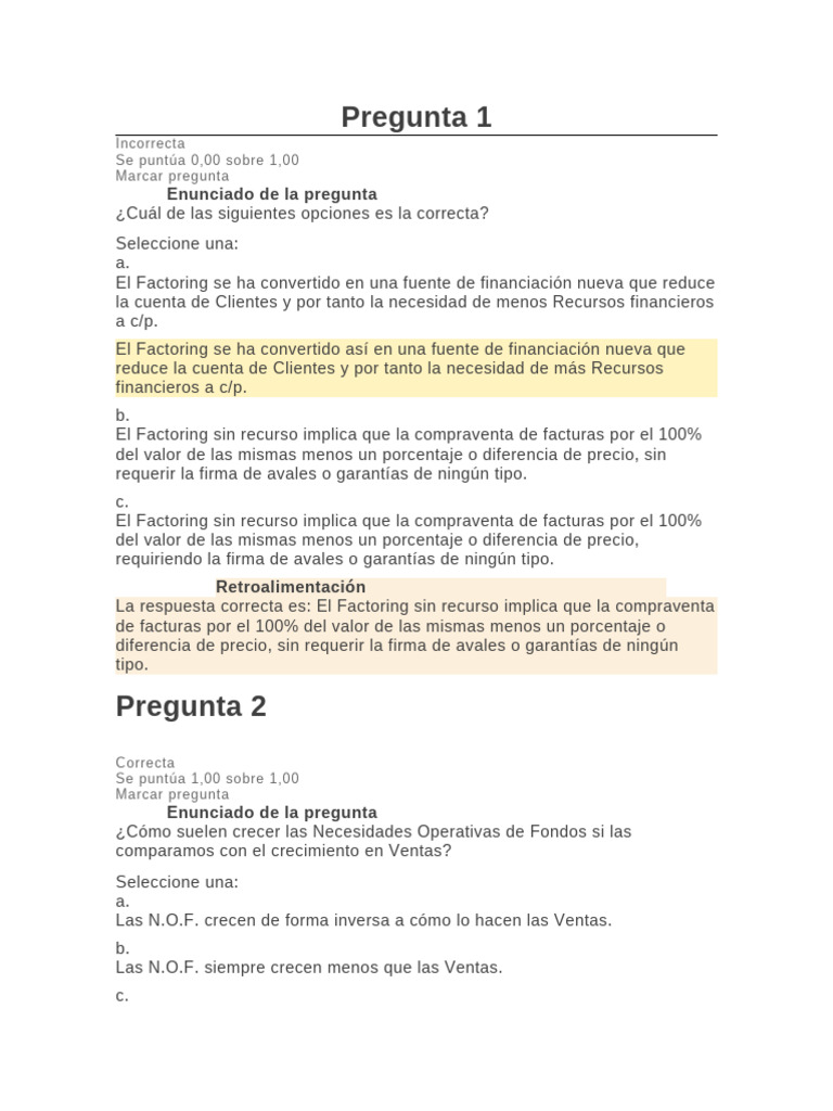RESPUESTAS EVALUACION C3 | PDF | Capital de trabajo | Economias