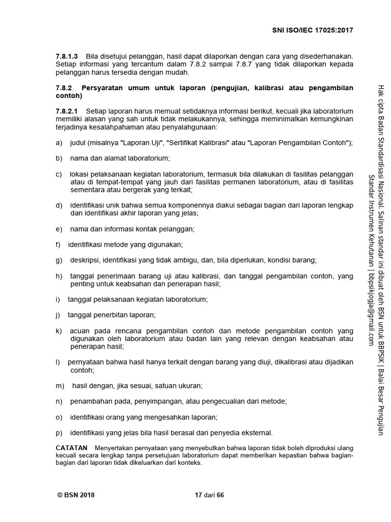 SNI ISO IEC 17025 2017 2018 Persyaratan Umum Kompetensi Laboratorium 2 23 | PDF