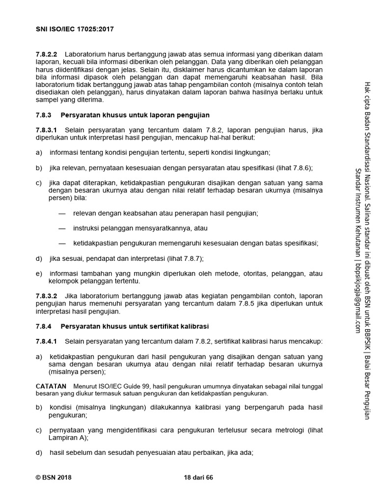 SNI ISO IEC 17025 2017 2018 Persyaratan Umum Kompetensi Laboratorium 2 24 | PDF