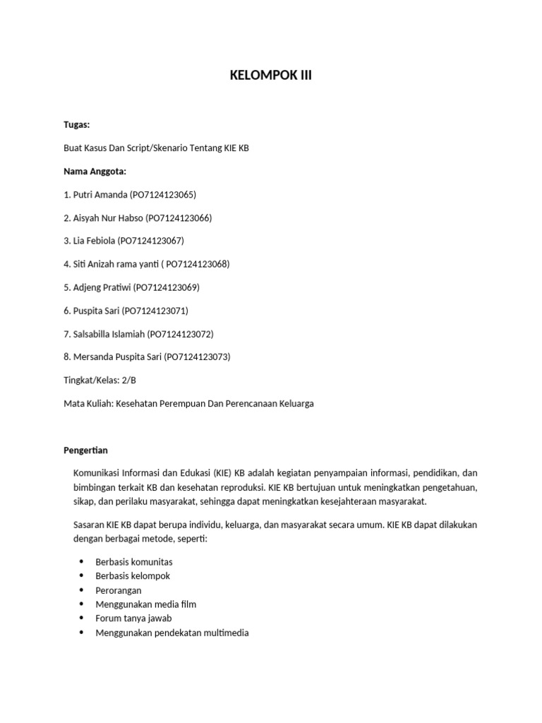 Script KB Kelompok Iii | PDF