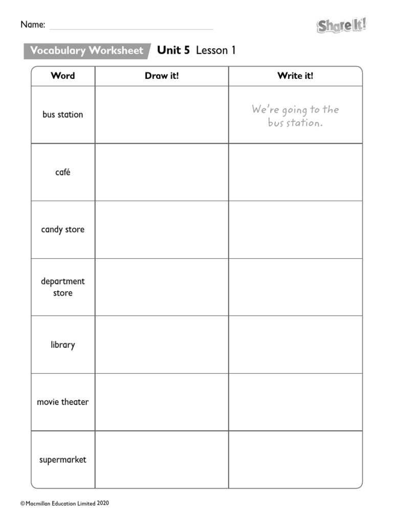 SI TRC3 U5 Les1 Vocabulary | PDF