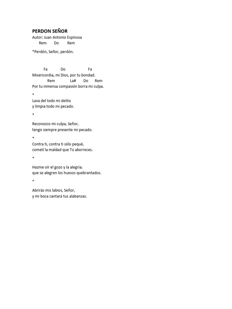 Perdon Señor | PDF