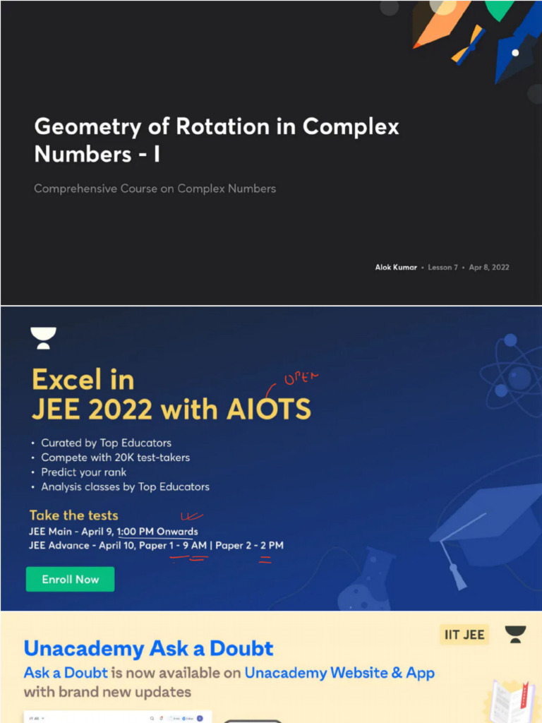 Geometry of Rotation in Complex Numbers I With Anno | PDF
