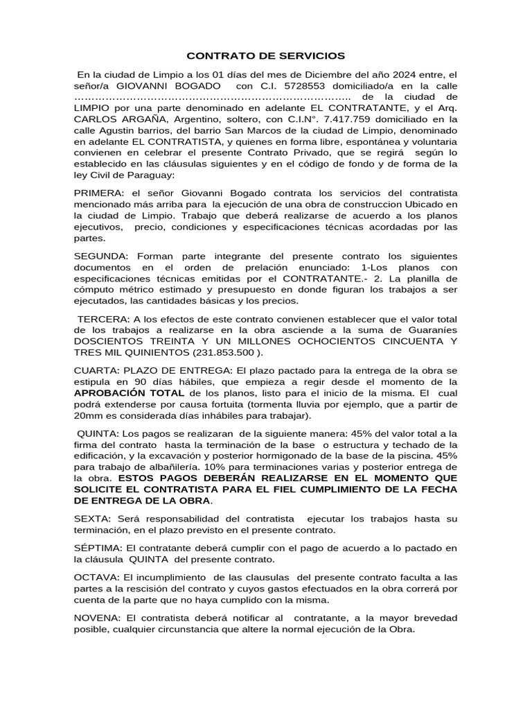 Contrato de Construccion | PDF