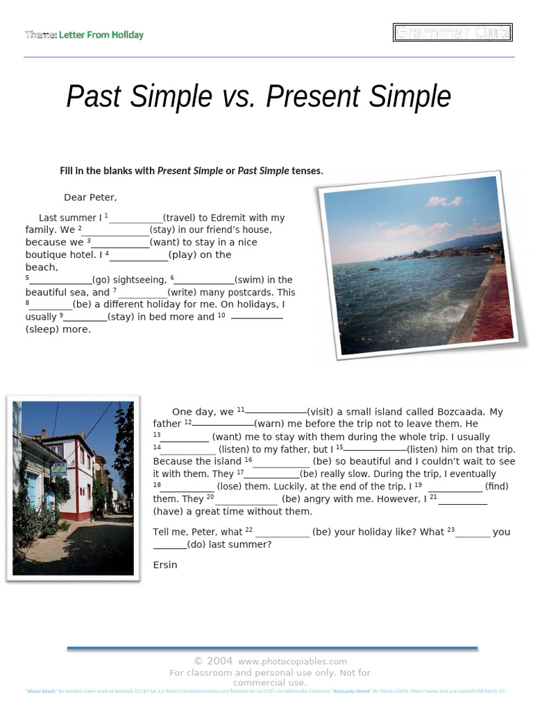 Past Simple and Present Simple - Grammar Quiz - 0 | PDF