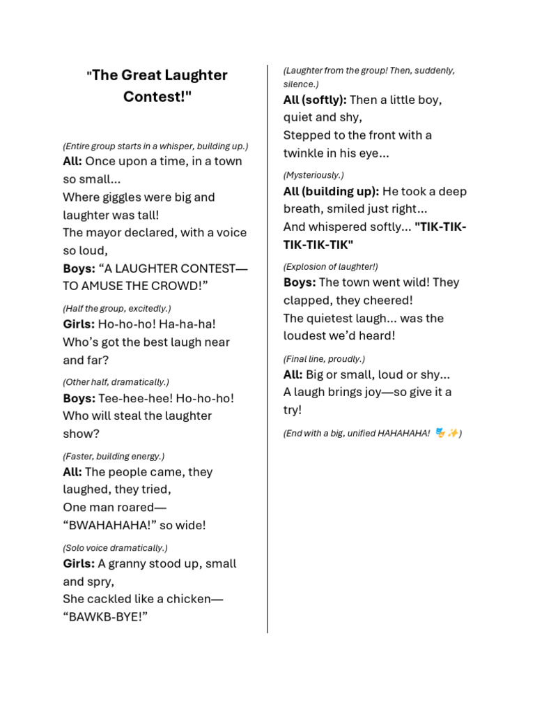 The Great Laughter Contest | PDF