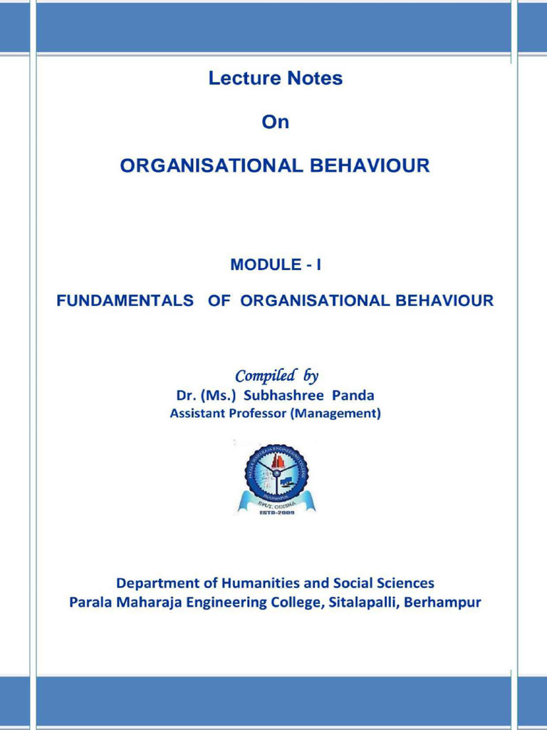 Organisational Behaviour Meterial PDF | PDF