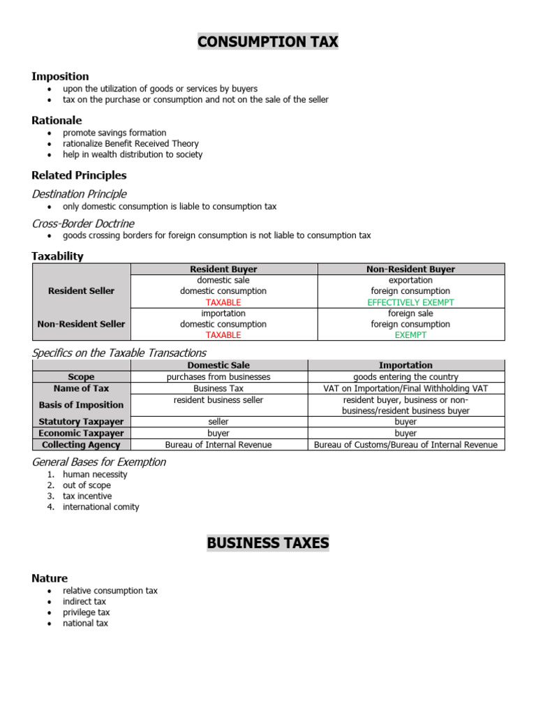Consumption and Business Tax | PDF | Taxes | Value Added Tax