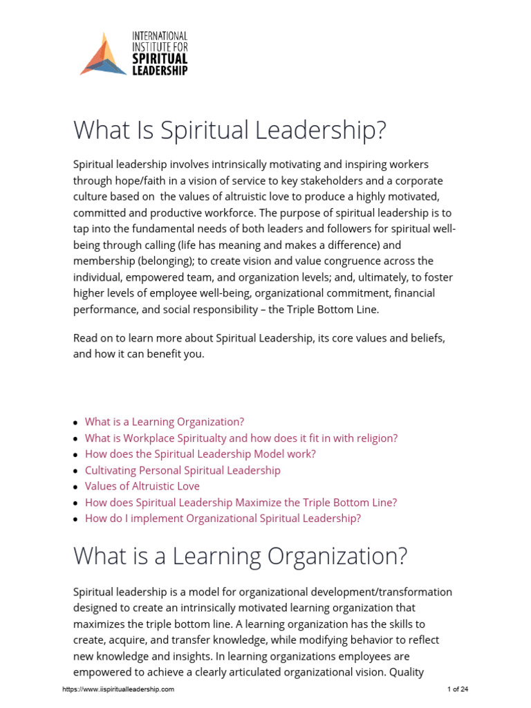 Understanding Spiritual Leadership | PDF | Leadership | Spirituality