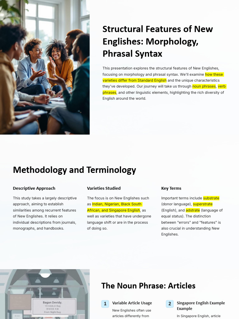 Structural Features of New Englishes - Morphology, Phrasal Syntax ...