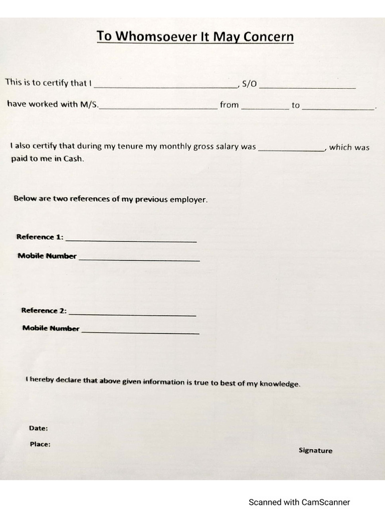 Salary Declaration Format | PDF