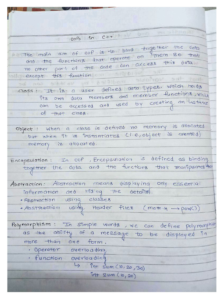 Oops Handwritten Notes | PDF