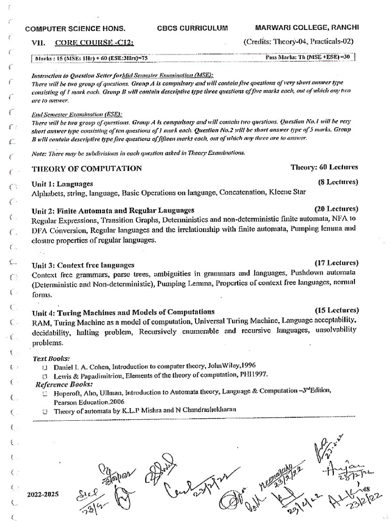C12 - Theory of Computation | PDF
