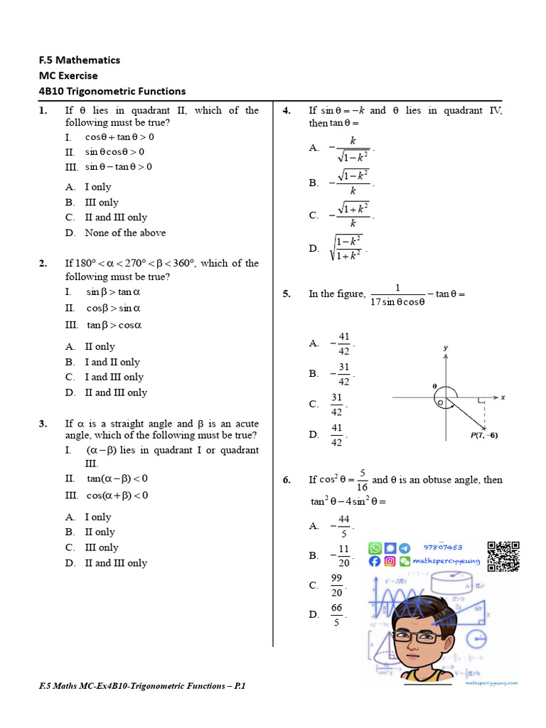 mc4b10 Trigonometric Functions | PDF | Trigonometric Functions | Elementary Geometry