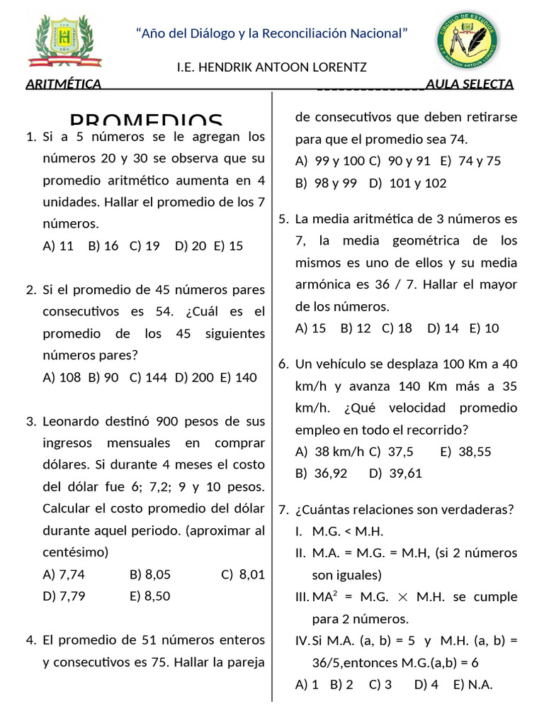 12 Promedios | PDF