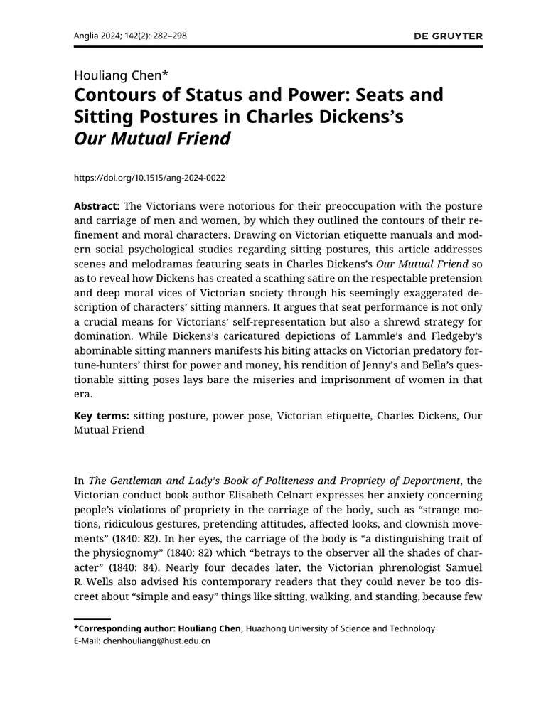 Contours of Status and Power - Seats and Sitting Postures in Charles ...