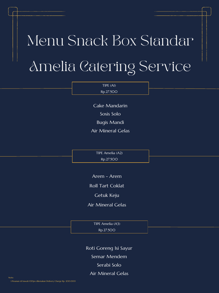 Menu Snack Box Standar PDF | PDF