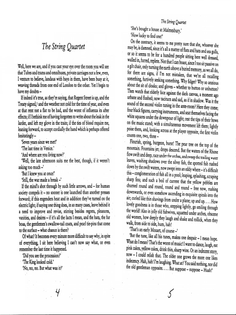 Woolf The String Quartet | PDF