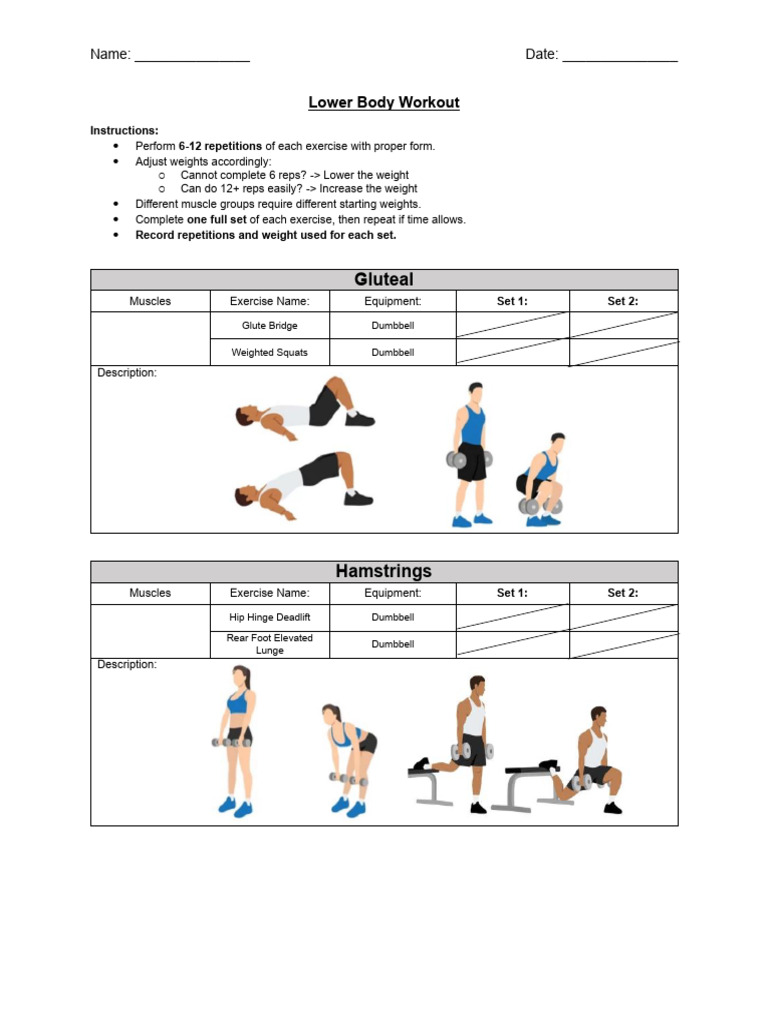 Lower Body Workout | PDF