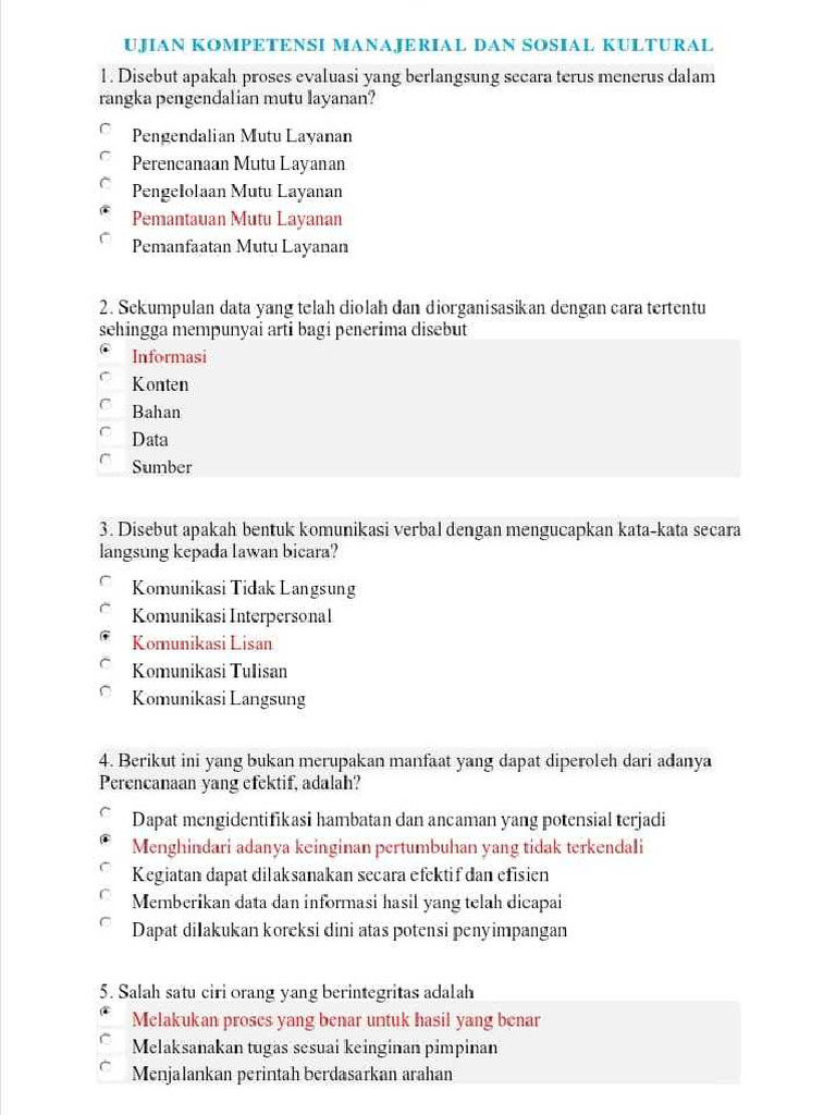Contoh Soal Mansoskul | PDF