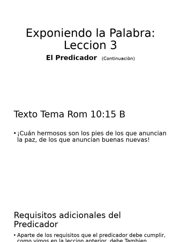 Requisitos Clave para Predicadores | PDF