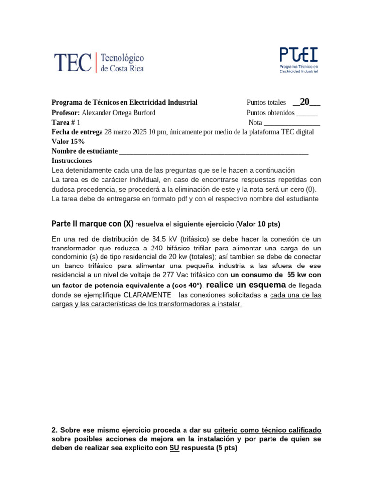 Tarea #1 Transformadores | PDF