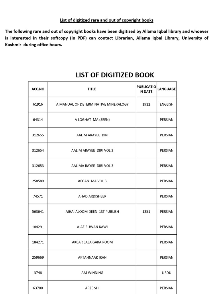 Digitized Rare Out-of-Copyright Books | PDF