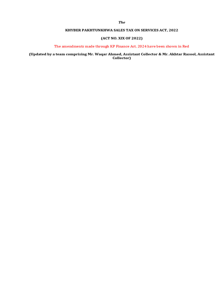 KPSTSA, 2022 (Updated Till June, 2024) | PDF | Taxes | Tax Deduction