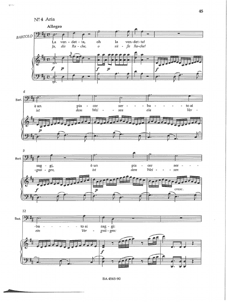 W.a.mozart - Le Nozze Di Figaro - La Vendetta! | PDF