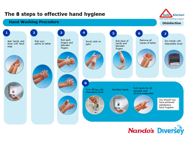 Diversey Handwash Chart 8 Steps | PDF