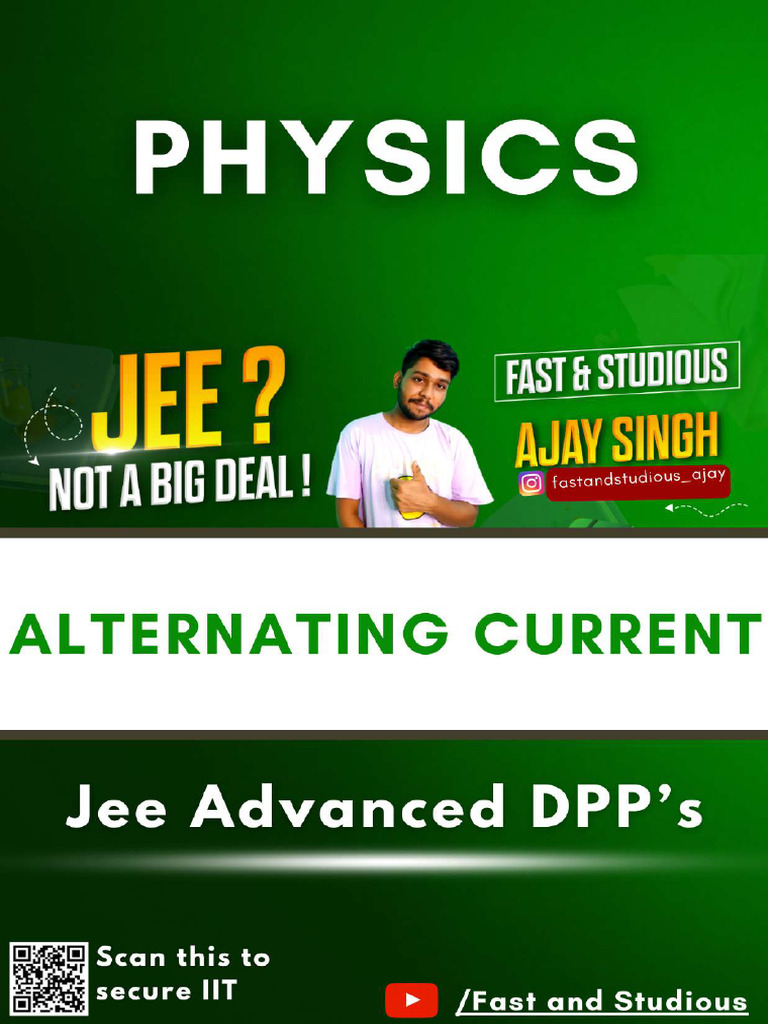 Jee Advanced Dpps 1 Physics Alternating Currentpdf Pdf