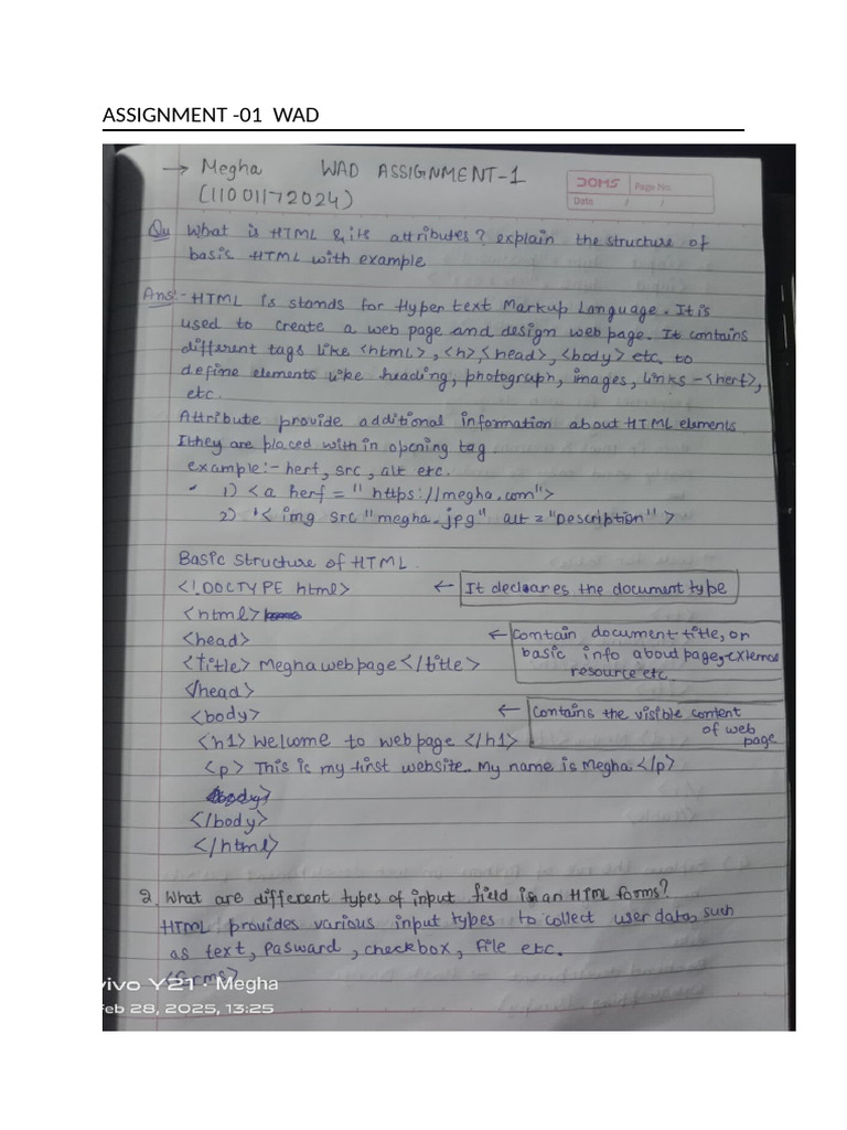 ASSIGNMENT - Webdevelopment Basics | PDF | Html | Document Object Model