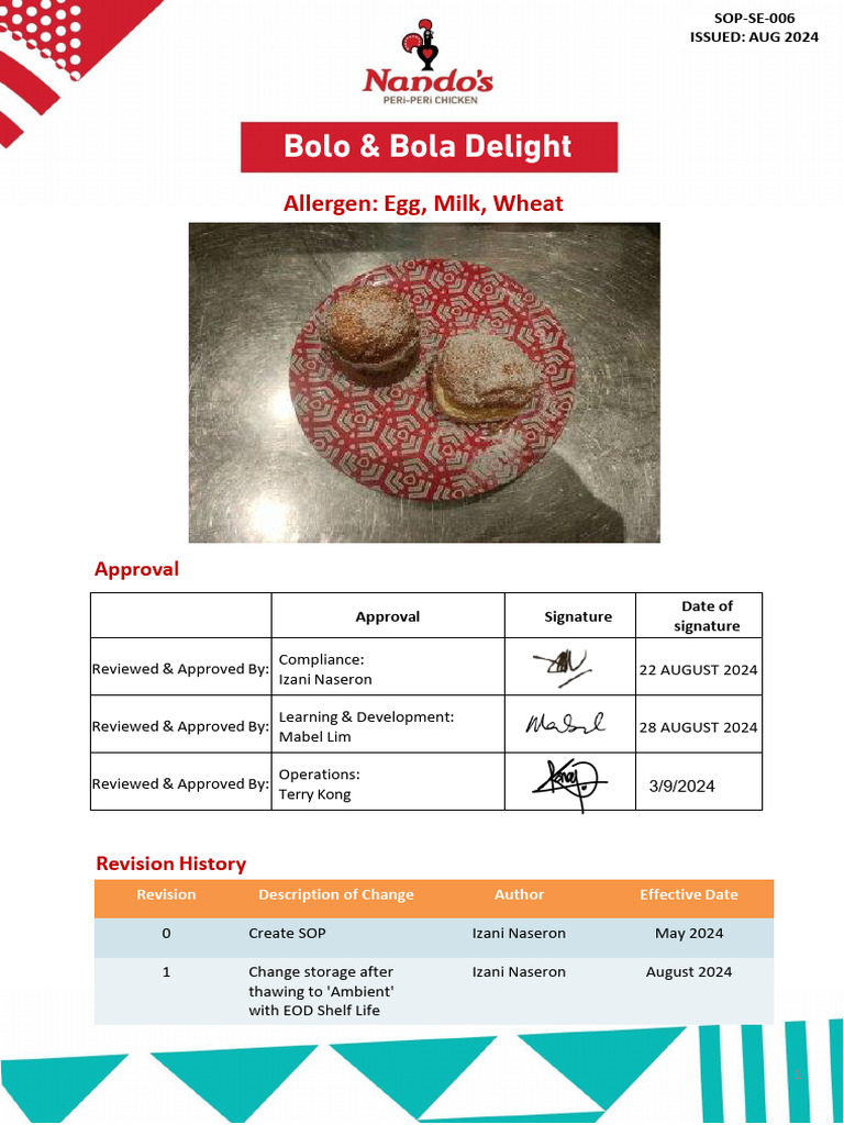 Sop-Se-006 Bolo Bola Delight - Sept 2024 | PDF | Desserts | Baked Goods