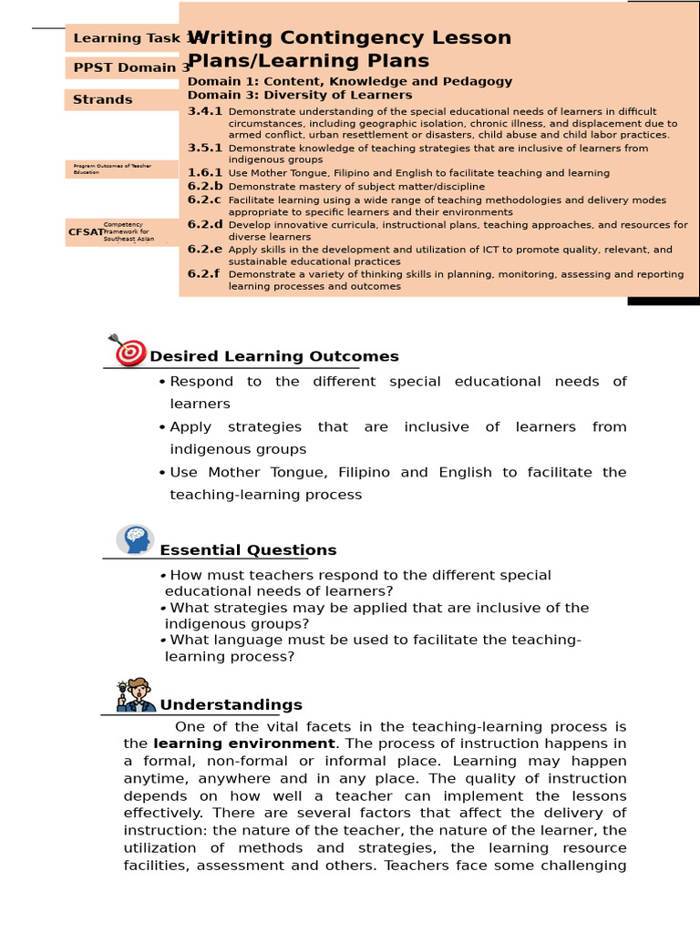 Teaching Intership Learning Task 14 | PDF | Learning | Differentiated Instruction