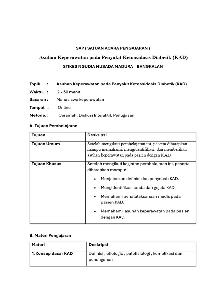SAP ASKEP KAD | PDF