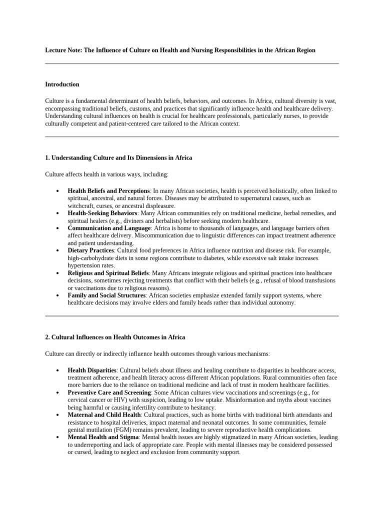 Ifluence of Culture On Health | PDF | Health Care | Nursing