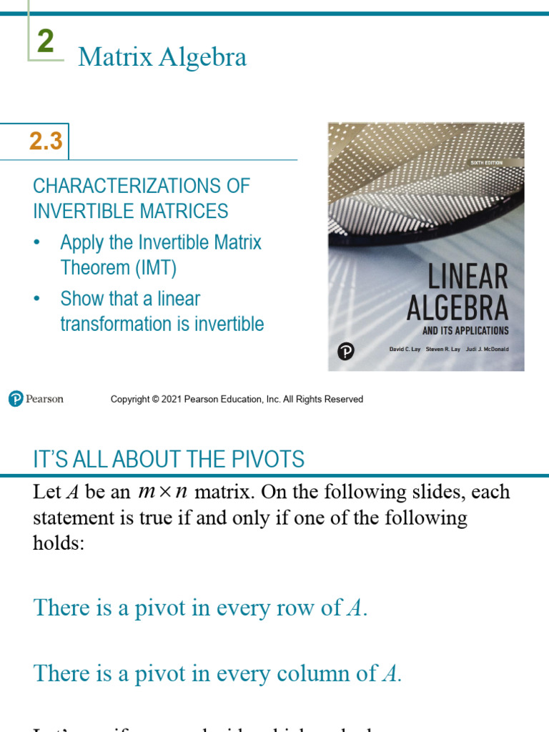 (MATH 26) Lla06 PPT 0203 Class | PDF | Matrix (Mathematics) | Linear Map