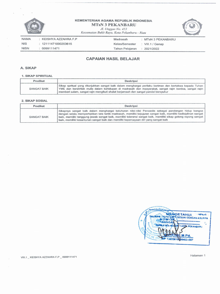 CAPAIAN HASIL BELAJAR 2 | PDF