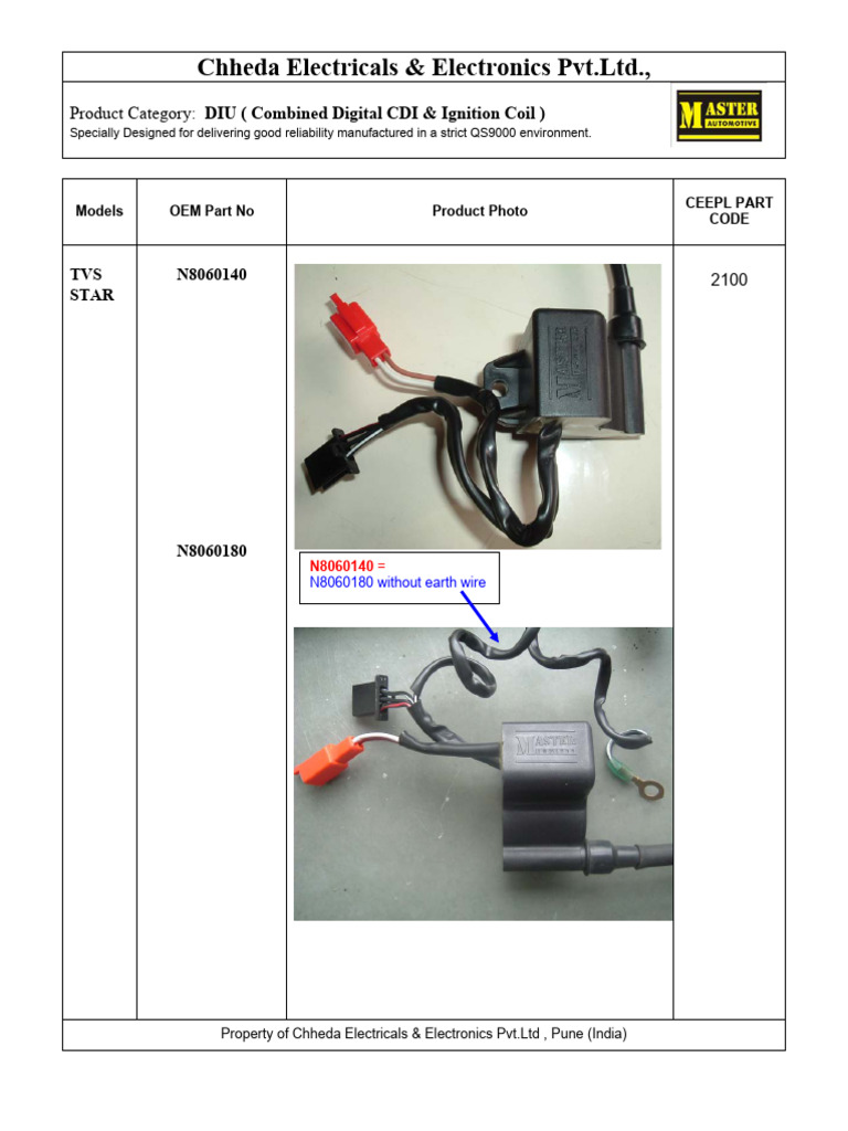 CDI & Ignition Coil by Chheda Electronics | PDF