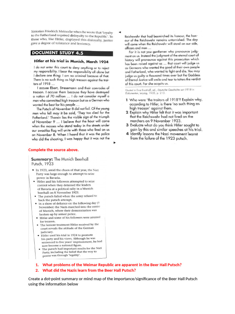 5c. Beer Hall Putsch Sources | PDF