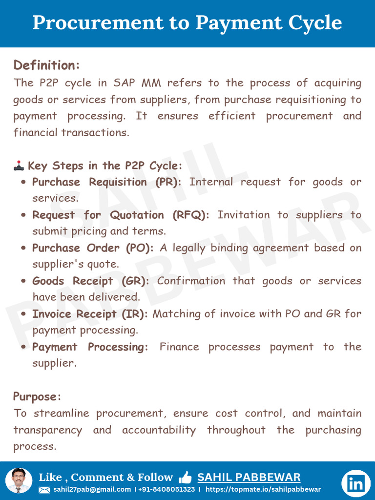 P2P Cycle | PDF | Invoice | Receipt