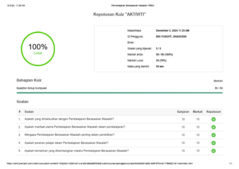 Pembelajaran Berasaskan Masalah (PBM) | PDF