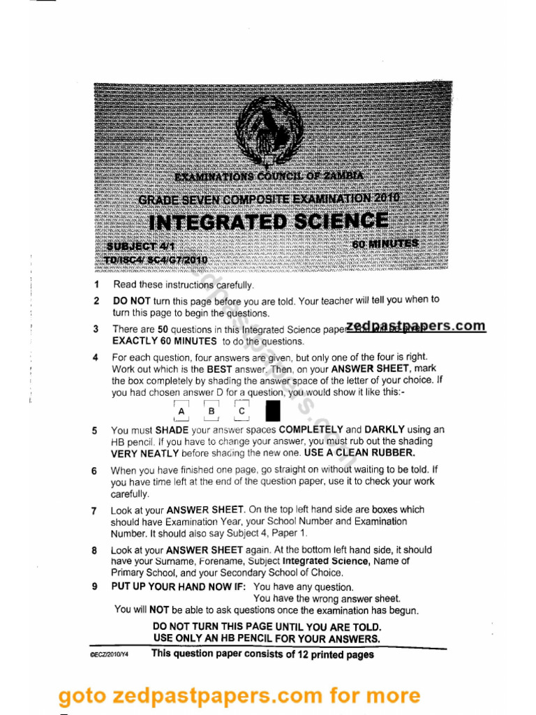 g7 Integrated Science 2010 | PDF