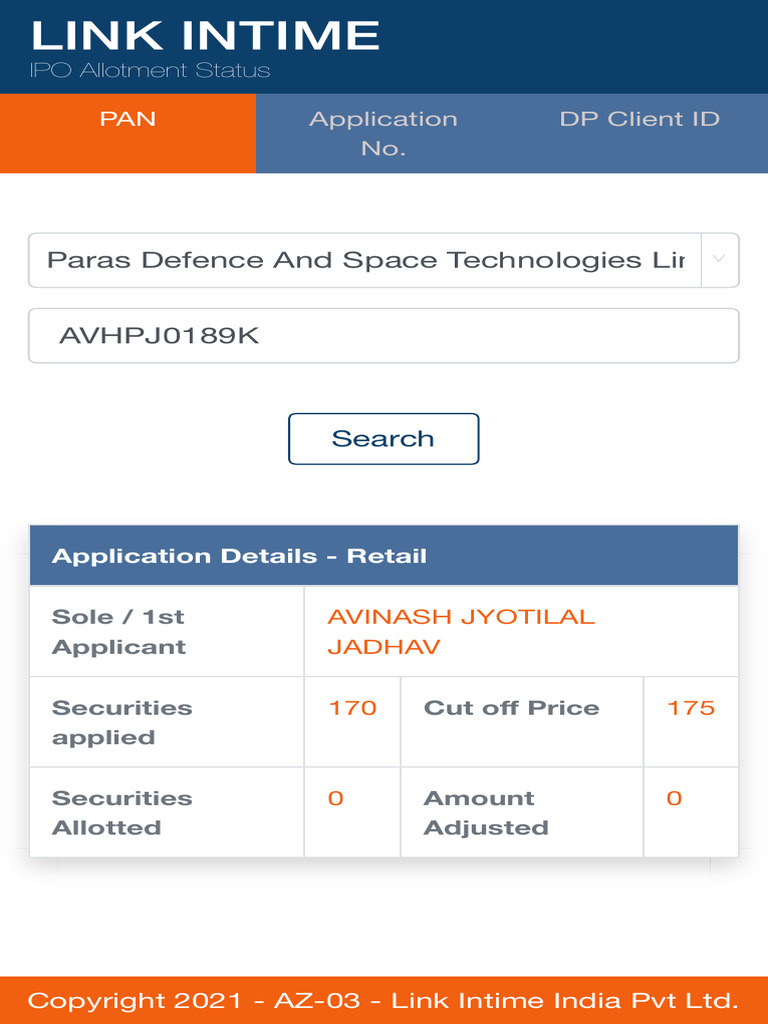 Link Intime India PVT LTD - IPO Allotment Status | PDF