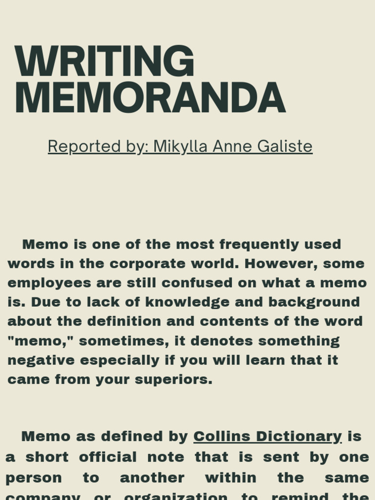 Writing-Memoranda 20250317 225658 0000 | PDF | Memorandum | Writing