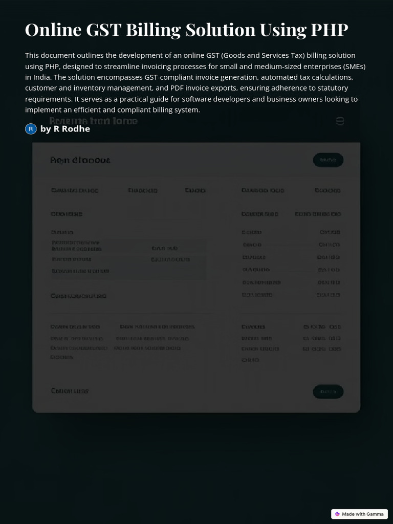 Online GST Billing Solution Using PHP | PDF | Databases | Web Development