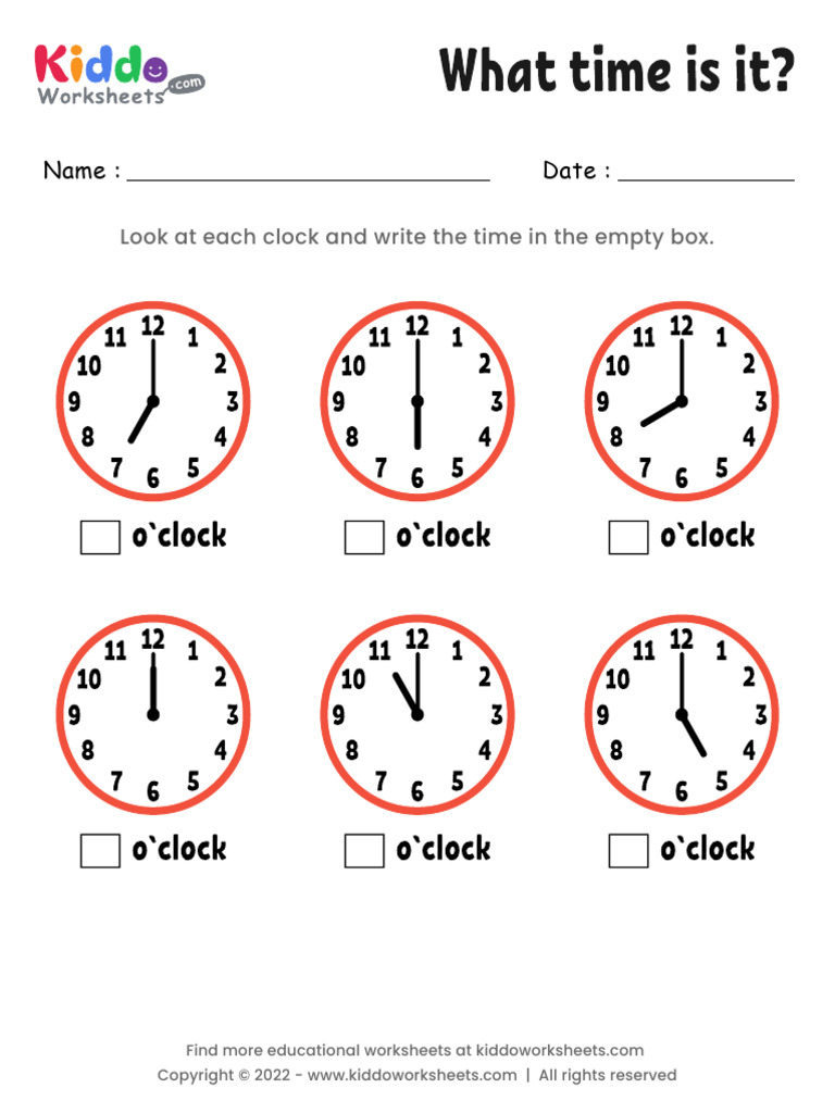 What Time Is It Worksheet 5 | PDF