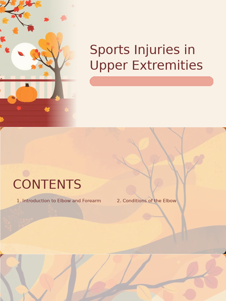 Upper Extremity Sports Injuries Guide | PDF | Elbow | Anatomical Terms ...